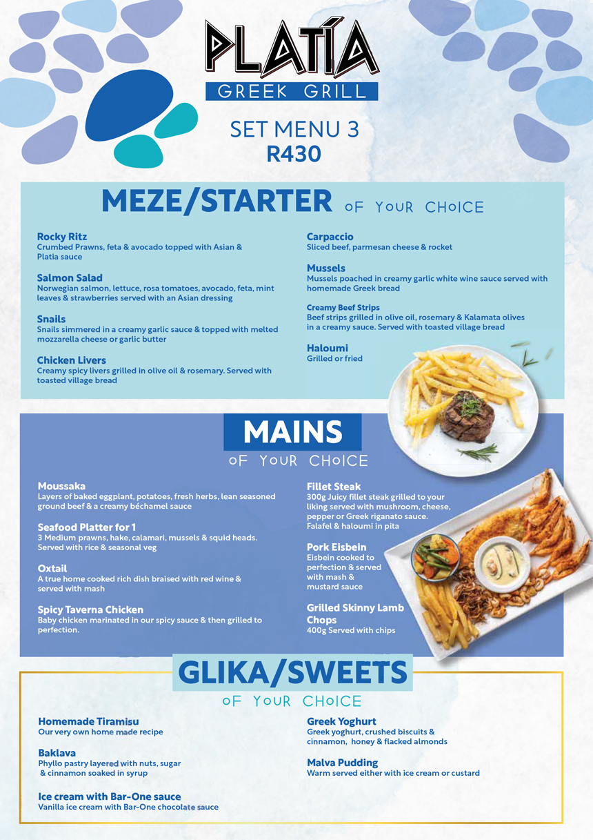Set Menu - Platia | Greek Restaurant