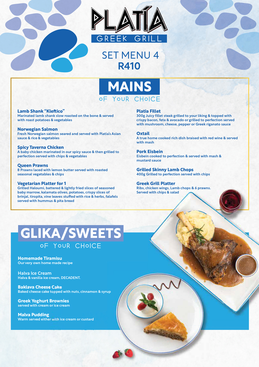Set Menu - Platia | Greek Restaurant